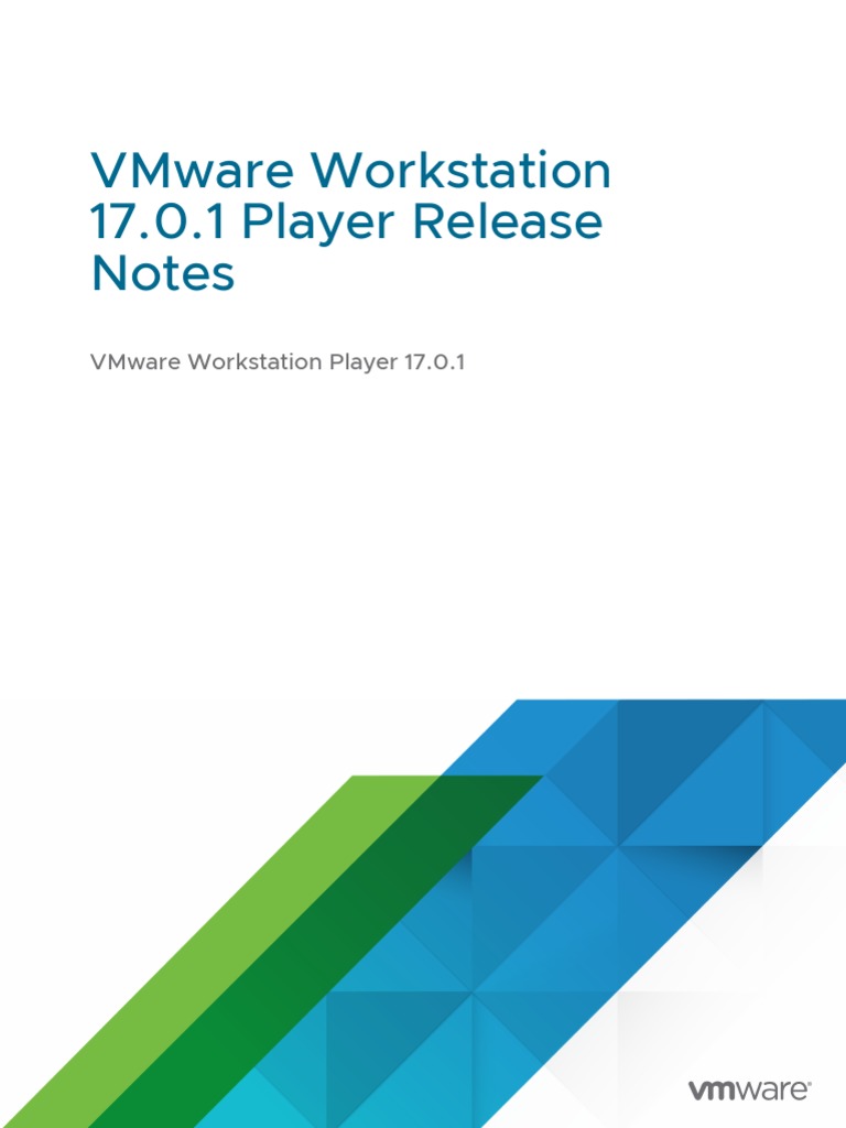 Vmware Workstation 1701 Player Release Notes Pdf V Mware Workstation