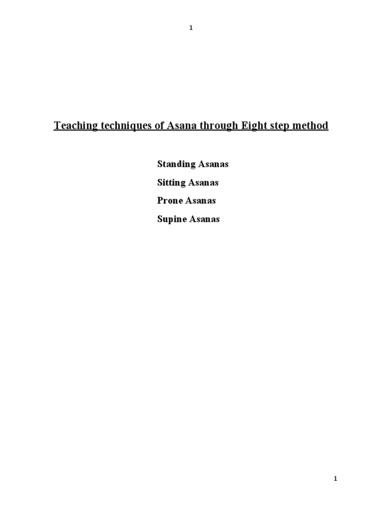 Asana Techniques: Eight-Step Method | PDF | Foreign Language Studies