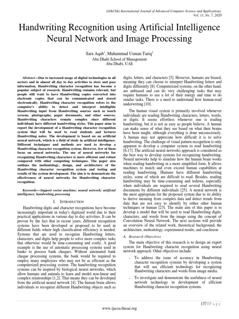 Paper 19-Handwriting Recognition Using Artificial Intelligence | PDF