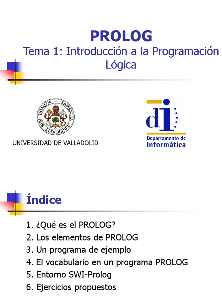 Tema 1. Introducción PROLOG - Curso 2022-2023 | PDF | Lenguaje de programación | Programación de ...