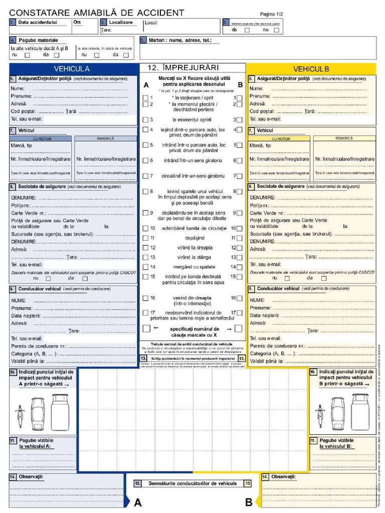 Formular Constatare Amiabila | PDF