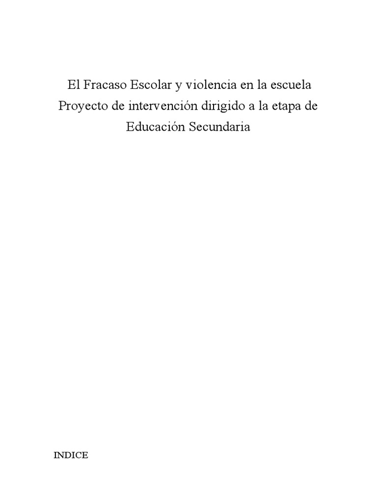 El Fracaso Escolar y Violencia en La Escuela TFM | PDF
