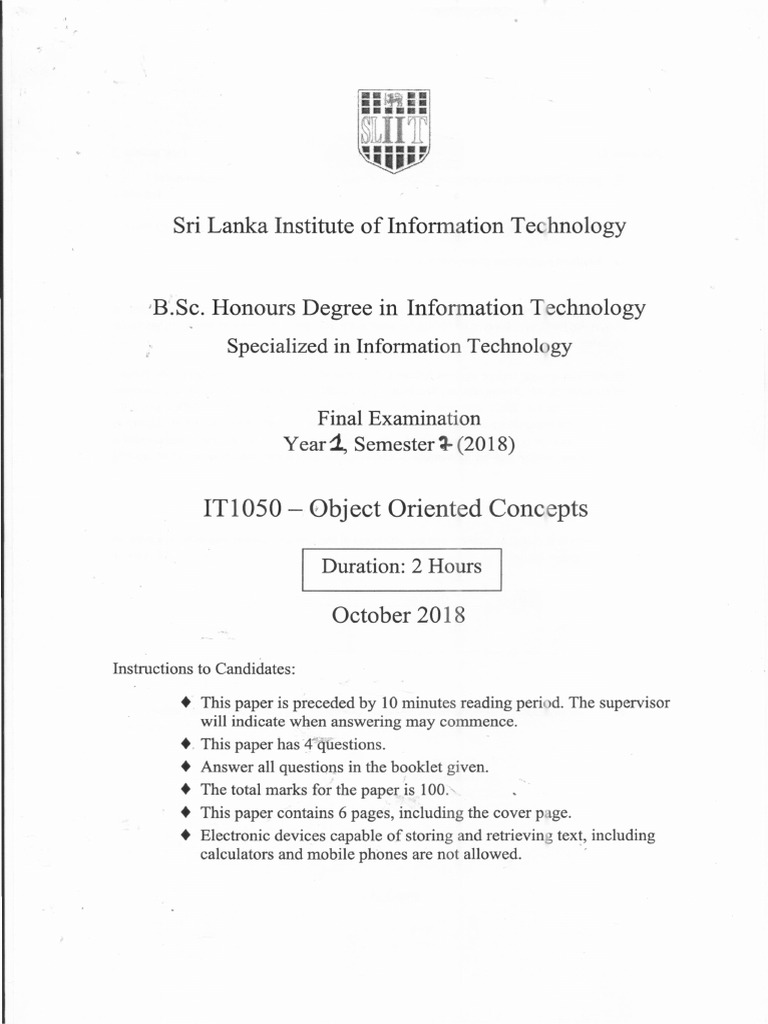 It1050 Ooc | Download Free PDF | Method (Computer Programming) | Class (Computer Programming)