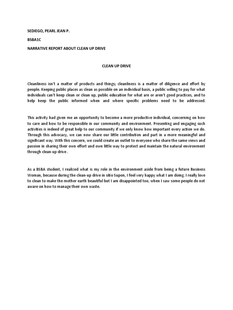 Narrative Clean Up Drive | PDF | Social Science