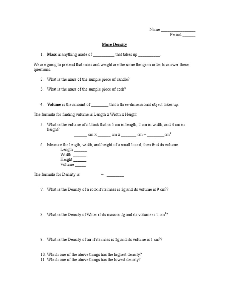 Understanding Mass, Volume, and Density | PDF | Teaching Methods ...