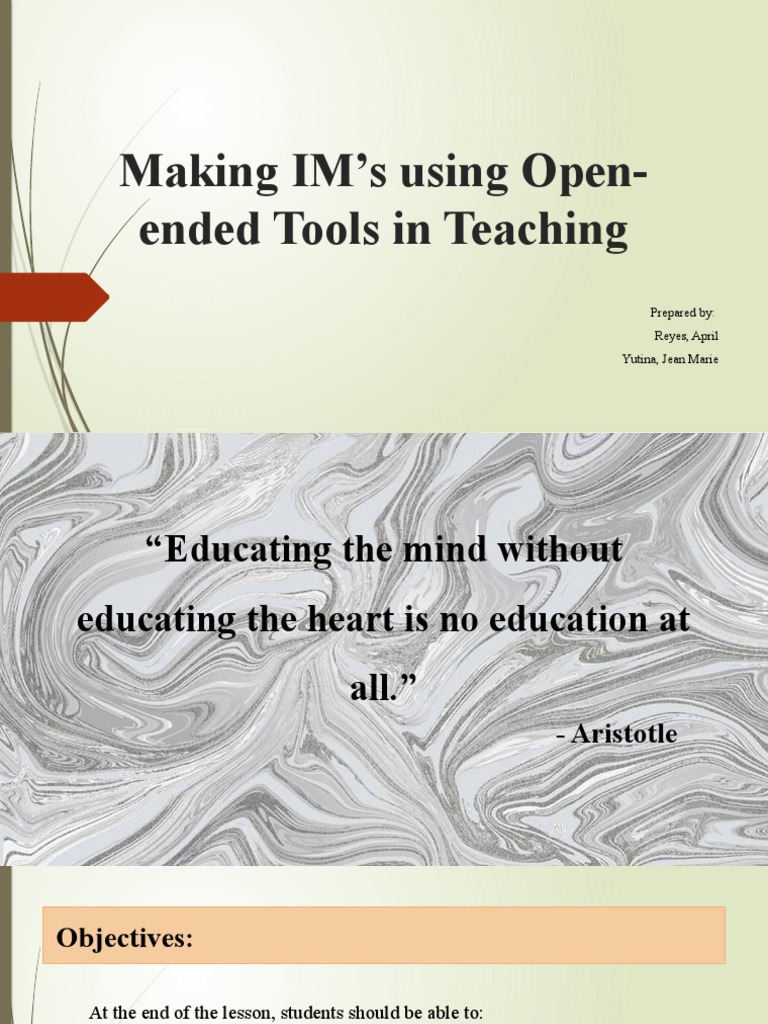 MAKING IMs USING OPEN-ENDED TOOLS | PDF