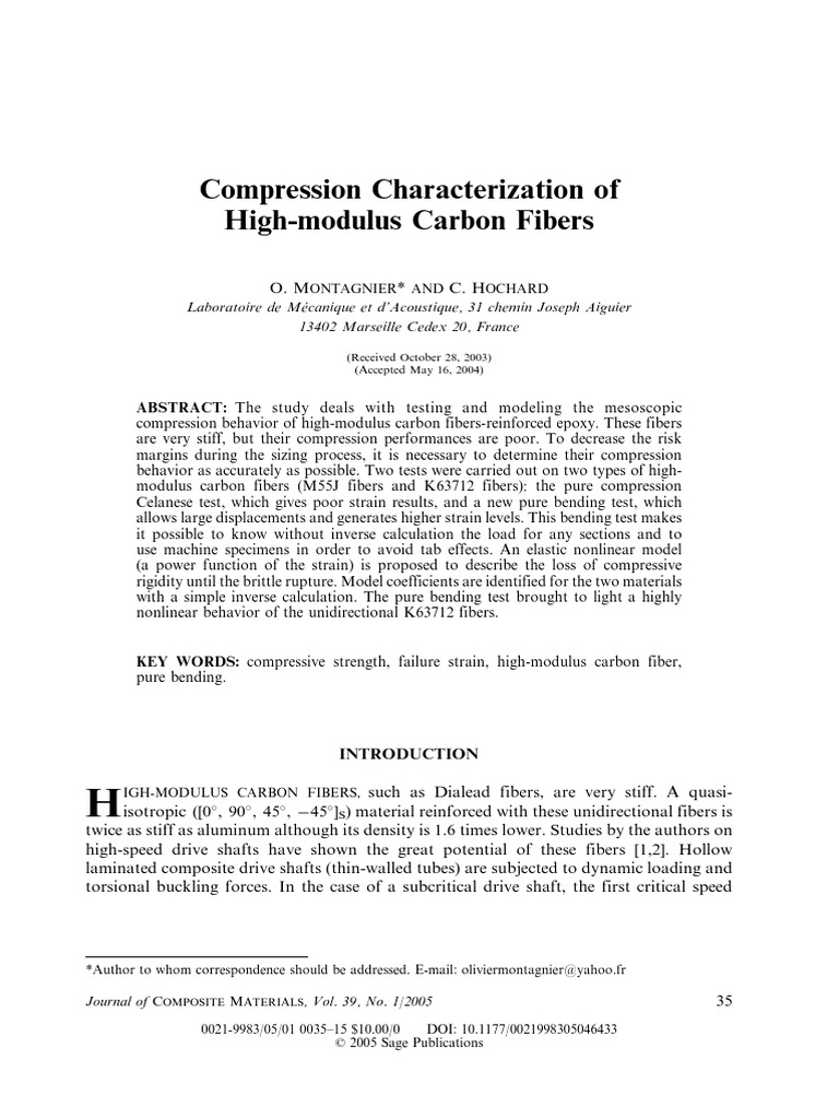 Compression Characterization of High-Modulus Carbon Fibers | PDF