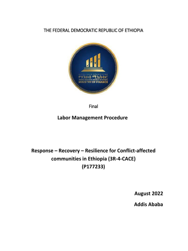 Labor Management Procedure: The Federal Democratic Republic of Ethiopia ...