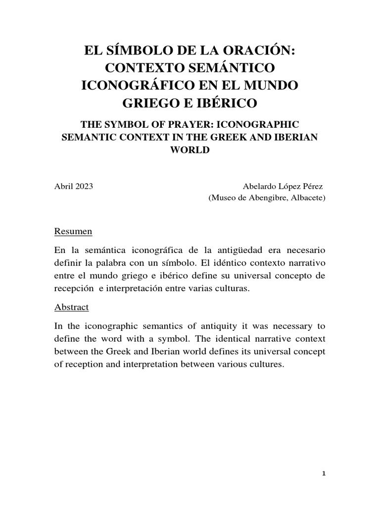 Simbología de la oración en Grecia e Iberia | PDF | Historia