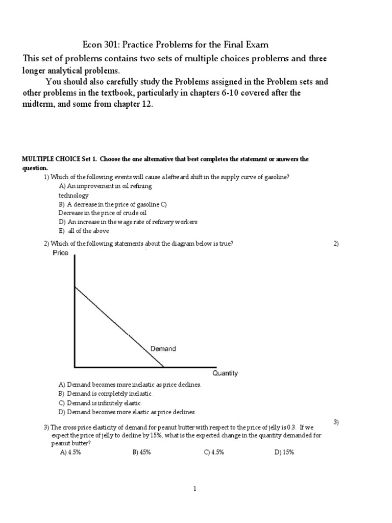 Practicequestions Final Econ301 2022 | PDF | Economic Surplus | Monopoly