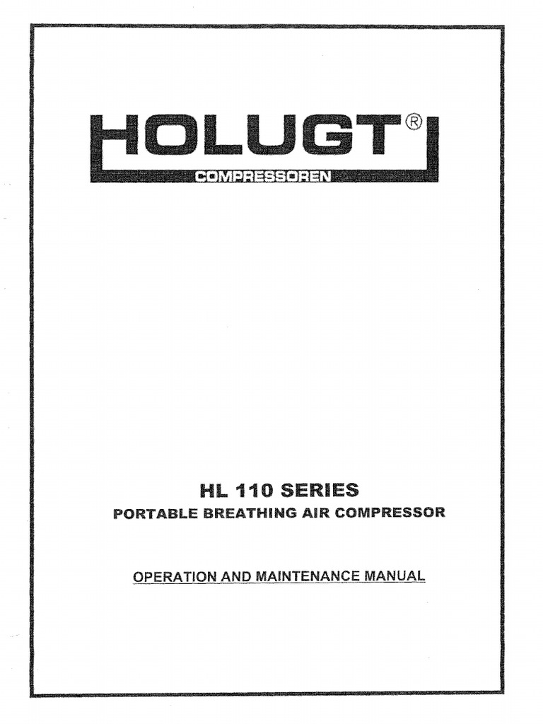 Holugt HL110 Series Operation and Maintenance Manual | PDF | Piston | Mechanical Engineering