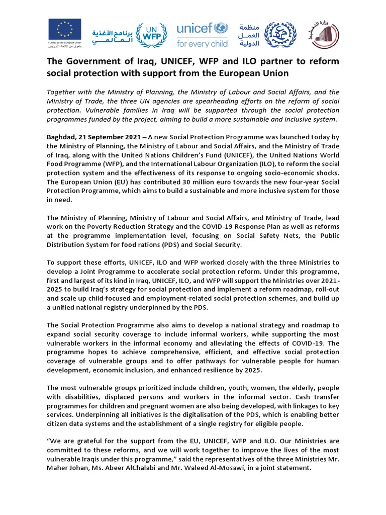 PR Social Protection EN | PDF | Social Protection | World Food Programme