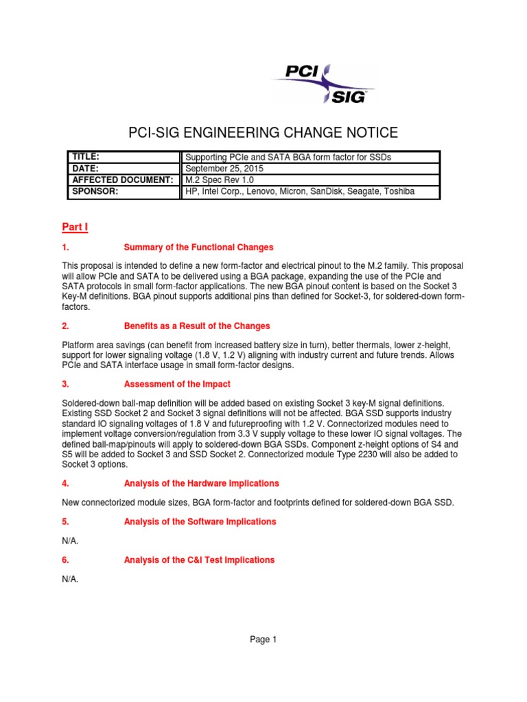 Supporting PCIe and SATA BGA Form Factor For SSDs | PDF