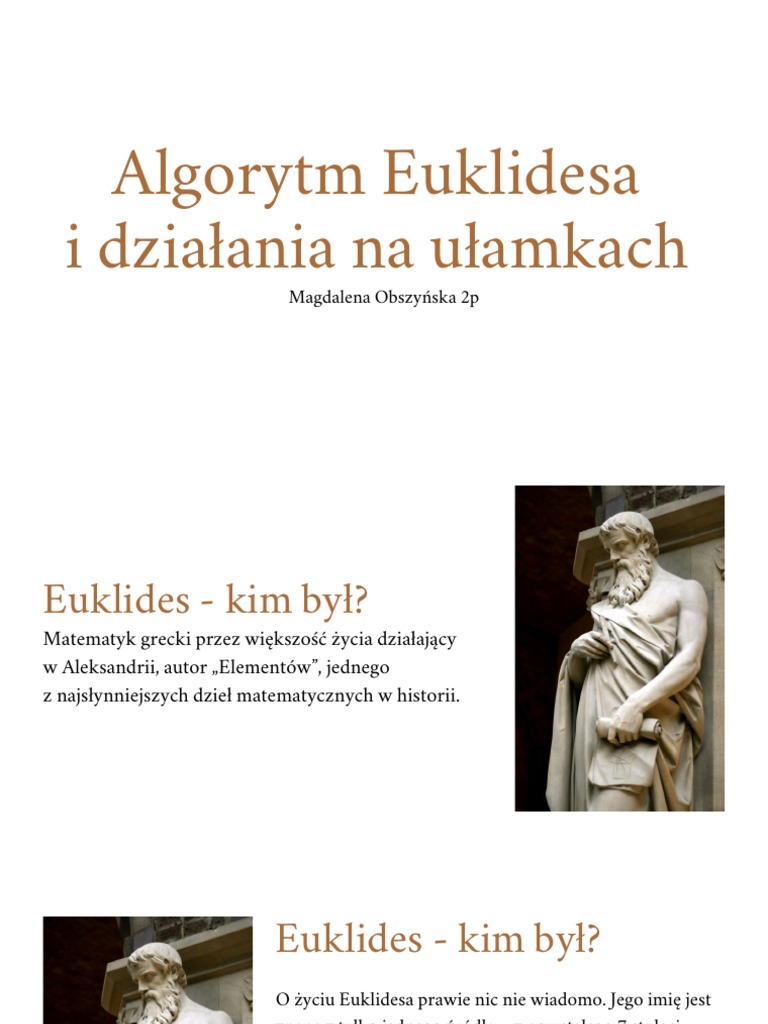 Algorytm Euklidesa I Działania Na Ułamkach | PDF