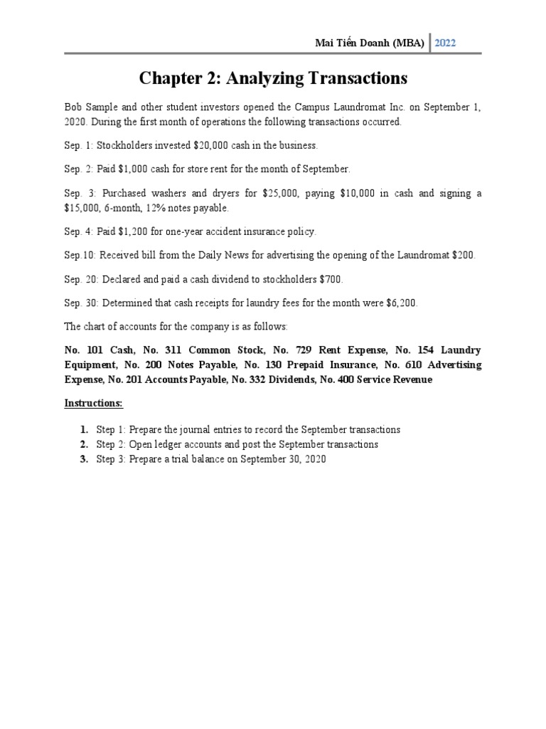 Chapter 2 - Analyzing Transactions | PDF
