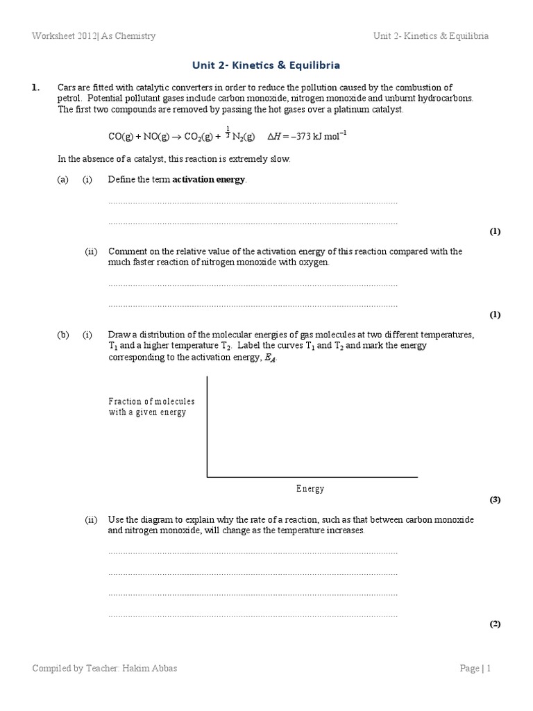 CHM2 Kinetics and Equilibria Q2 | PDF | Bleach | Hydrogen Peroxide