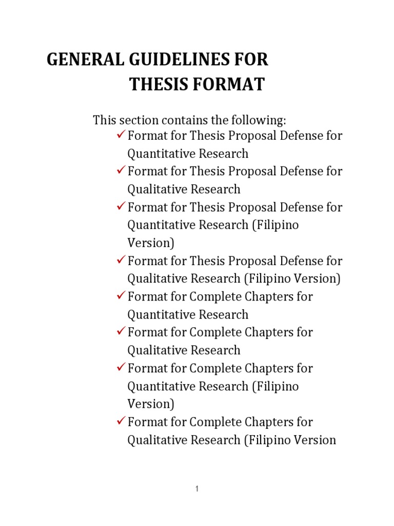 Thesis Formats | PDF