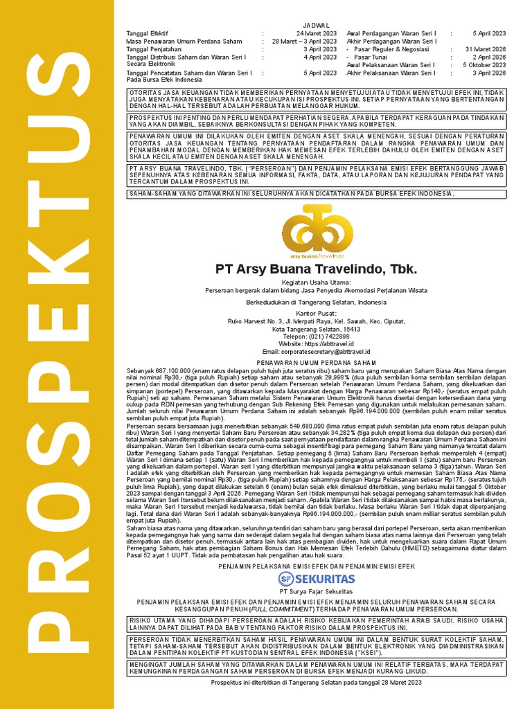 29 - Hajj Prospektus Ipo 2023 | PDF