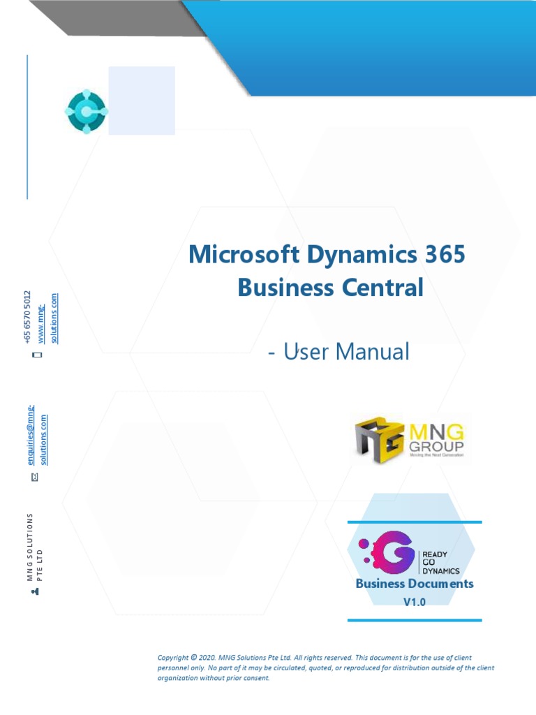 Microsoft Dynamics 365 Business Central: User Manual | PDF
