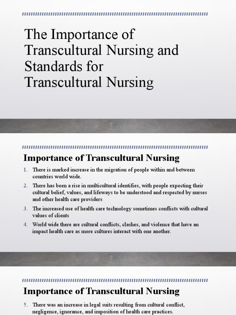 The Importance and Standards For Transcultural Nursing | PDF | Social ...
