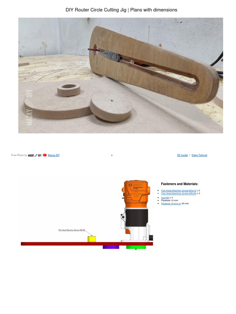 Router Circle Cutting Jig | PDF | Home & Garden | Art