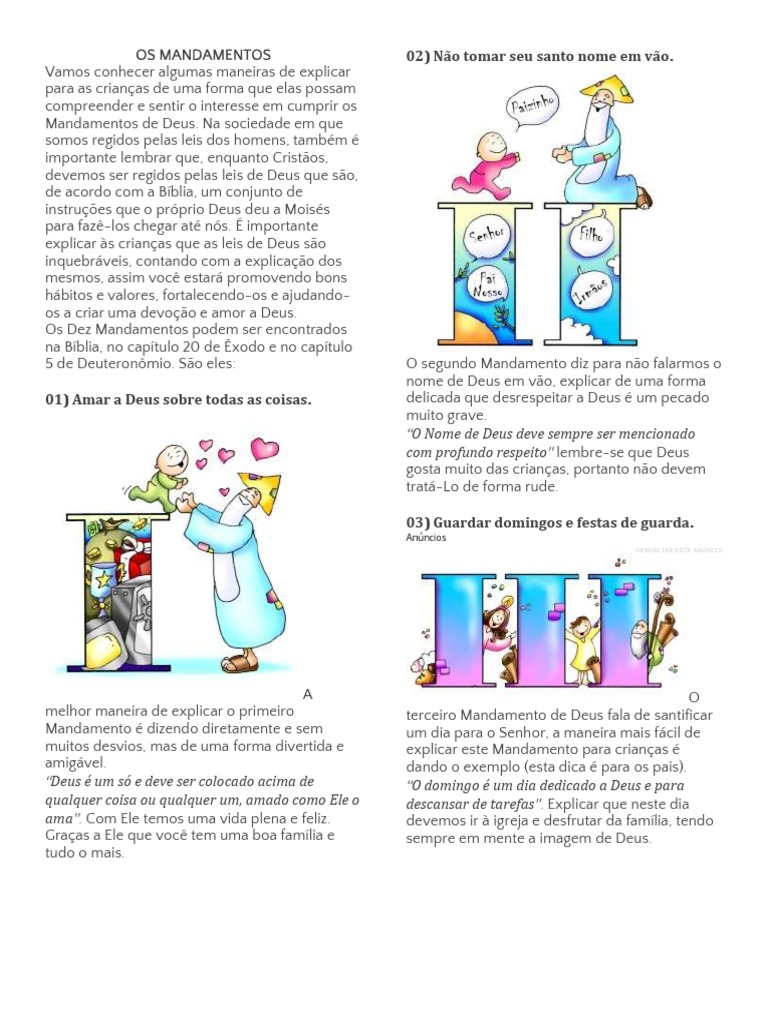 Dinamica Com Os 10 MANDAMENTOS | PDF | Os Dez Mandamentos | Amor