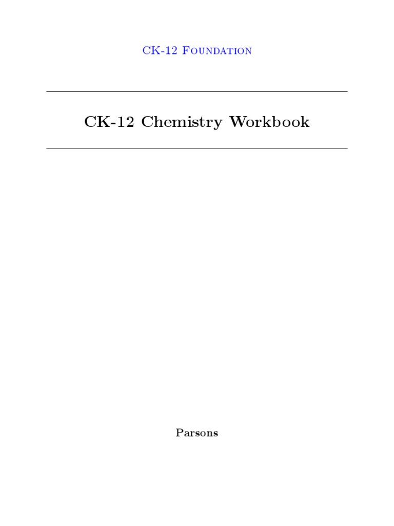 CK 12 Chemistry Workbook | Download Free PDF | Weight | Atomic Orbital