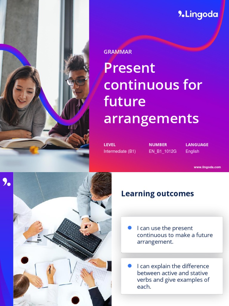 Present Continuous For Future Arrangements | PDF | Verb | Cognitive Science