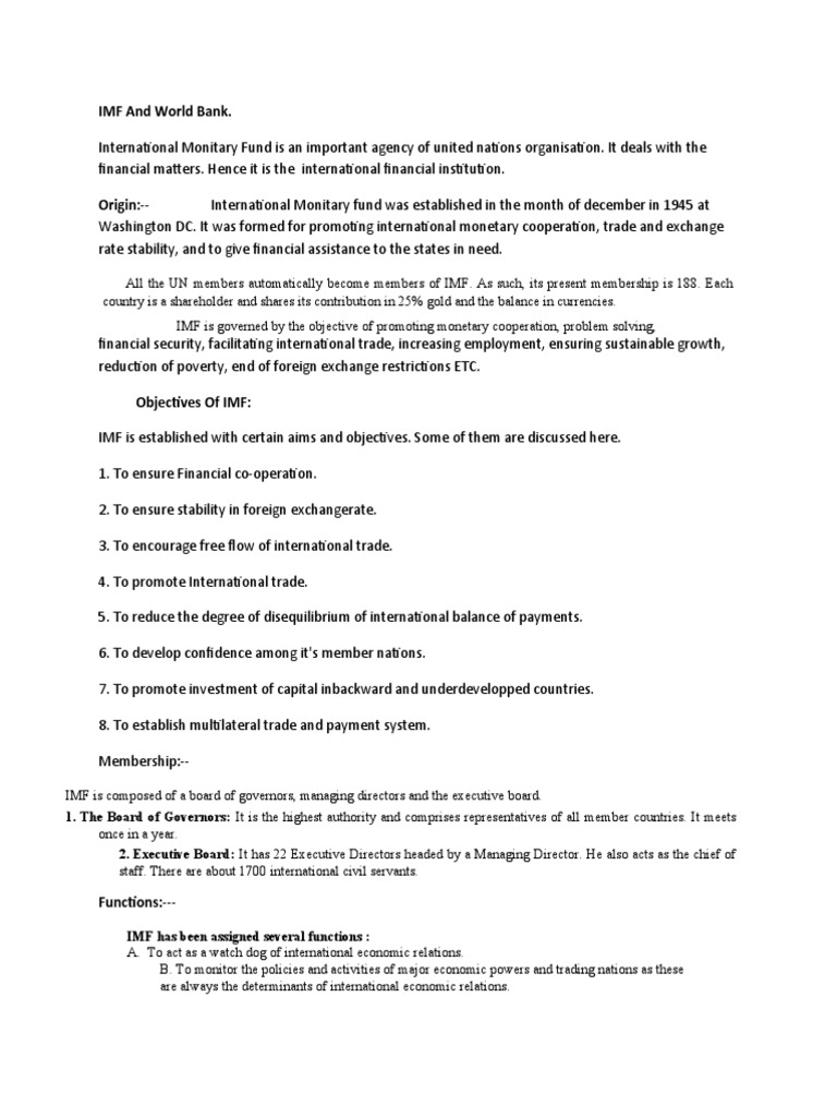 Imf and World Bank | PDF | International Monetary Fund | World Bank