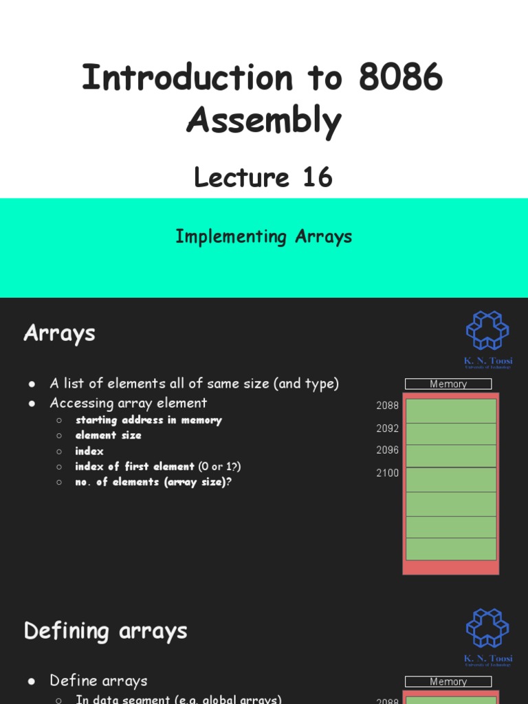 Assembly - Lecture 16 | PDF | Pointer (Computer Programming) | Software ... Assembly - Lecture 16 | PDF | Pointer (Computer Programming) | Software ...
