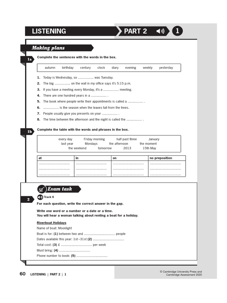 Listening 1: Making Plans | PDF | Linguistics