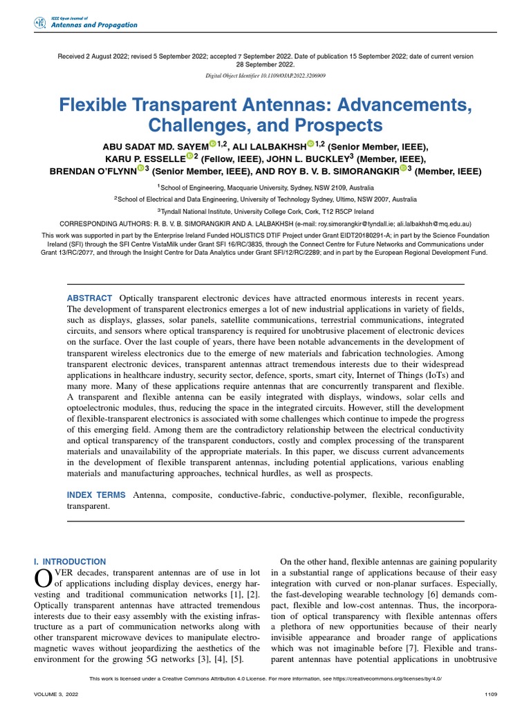 Flexible Transparent Antennas Advancements Challenges and Prospects | PDF | Antenna (Radio ...