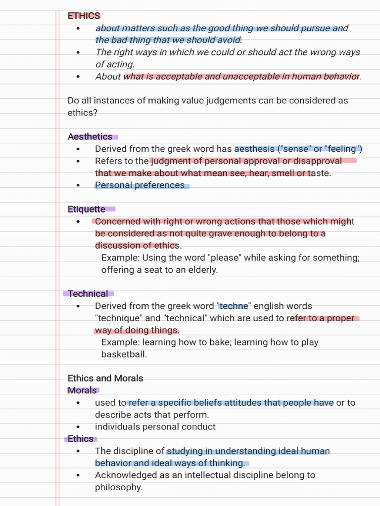 Lesson 1 The Ethical Dimension of Human Existence - 230323 - 224209 | PDF