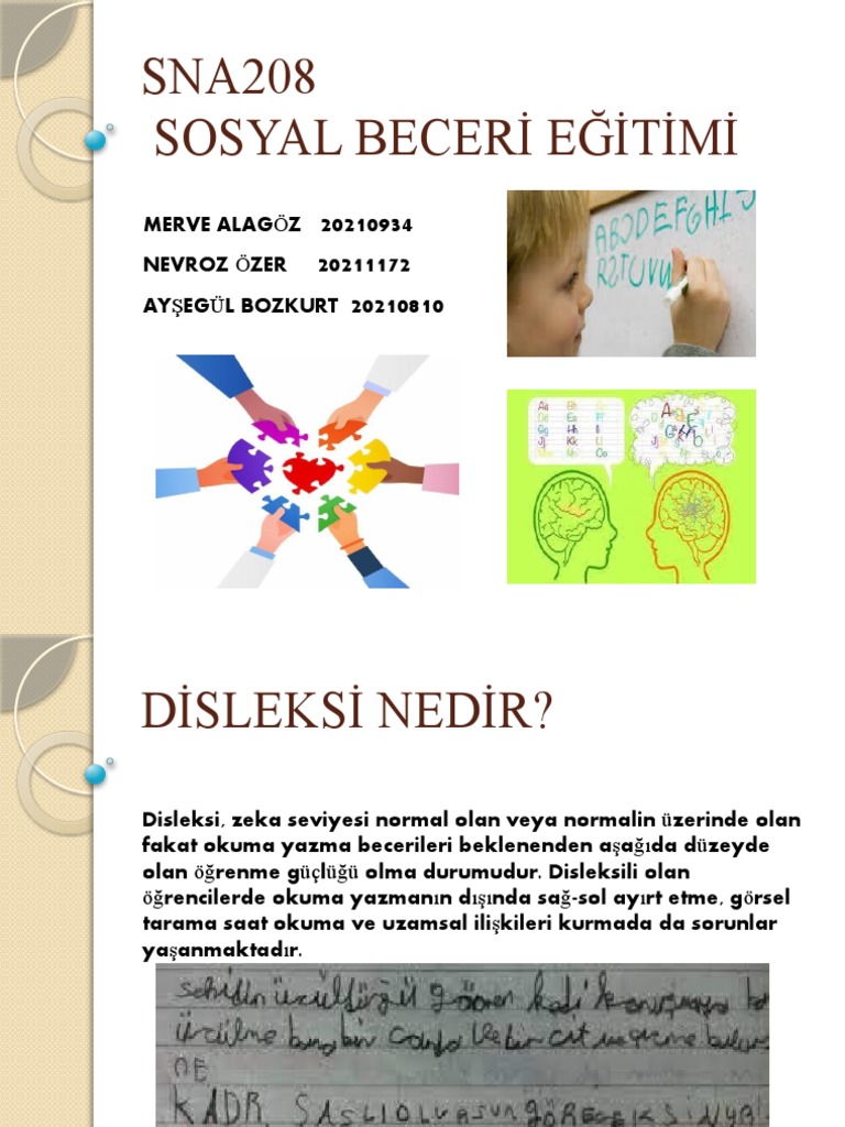 SNA208 Sosyal Beceri Eğitimi: Merve Alag Z Nevroz Zer Ay Eg L Bozkurt | PDF