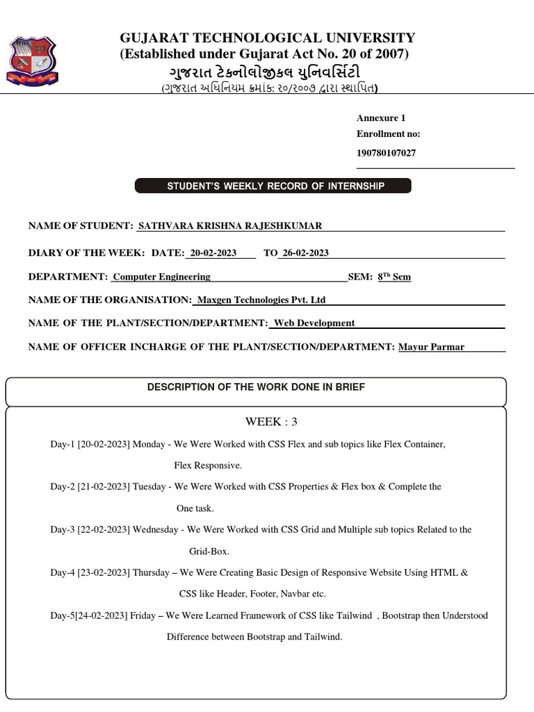 Weekly Report 3 | PDF | Software Engineering | Web Standards