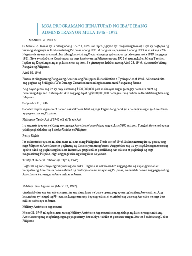 Mga Programang Ipinatupad NG Iba | PDF