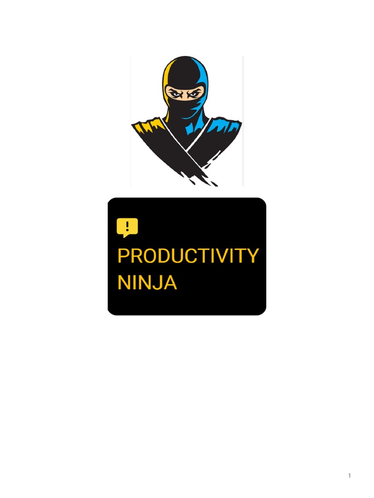 Mastering the Productivity Ninja Mindset | PDF | Habits | Goal