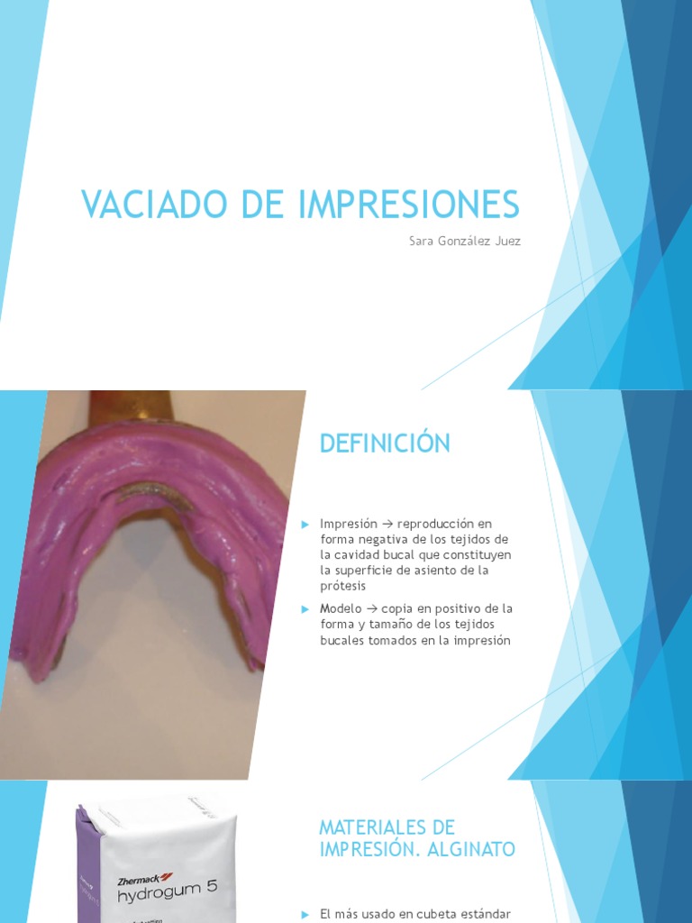Vaciado de Impresiones | PDF | Yeso | Dentadura postiza