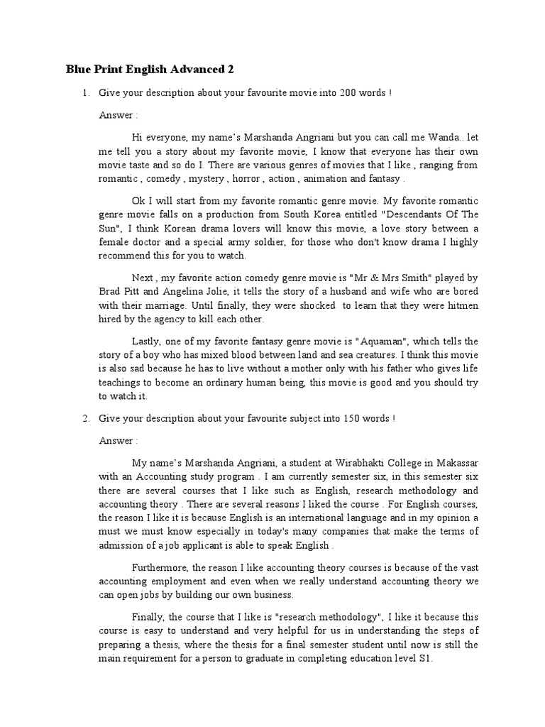 Blue Print English Advanced 2 | PDF | Job Interview