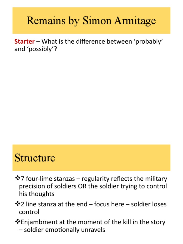 Remains by Simon Armitage | PDF | Cognitive Science