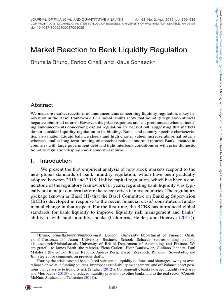 market_reaction_to_bank_liquidity_regulation | PDF | Market Liquidity ...