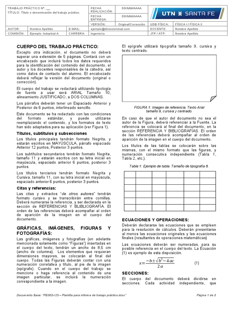 Plantilla Informes de TP | PDF | Texto | Escritura