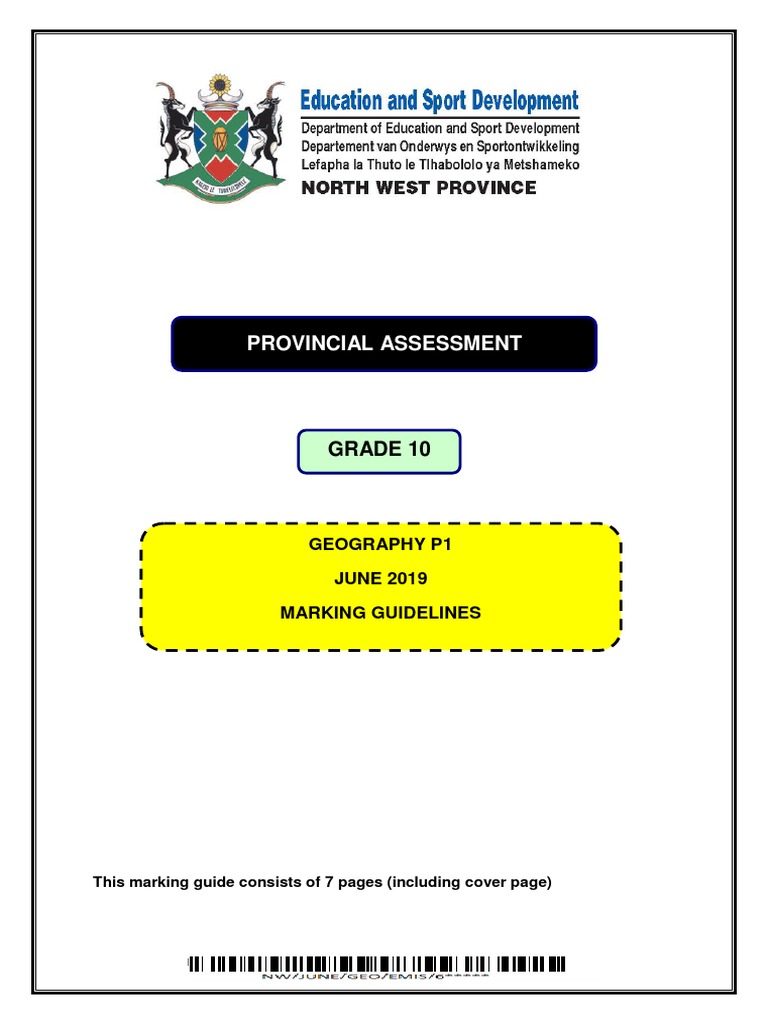 Geography Gr 10 Memo | Pdf