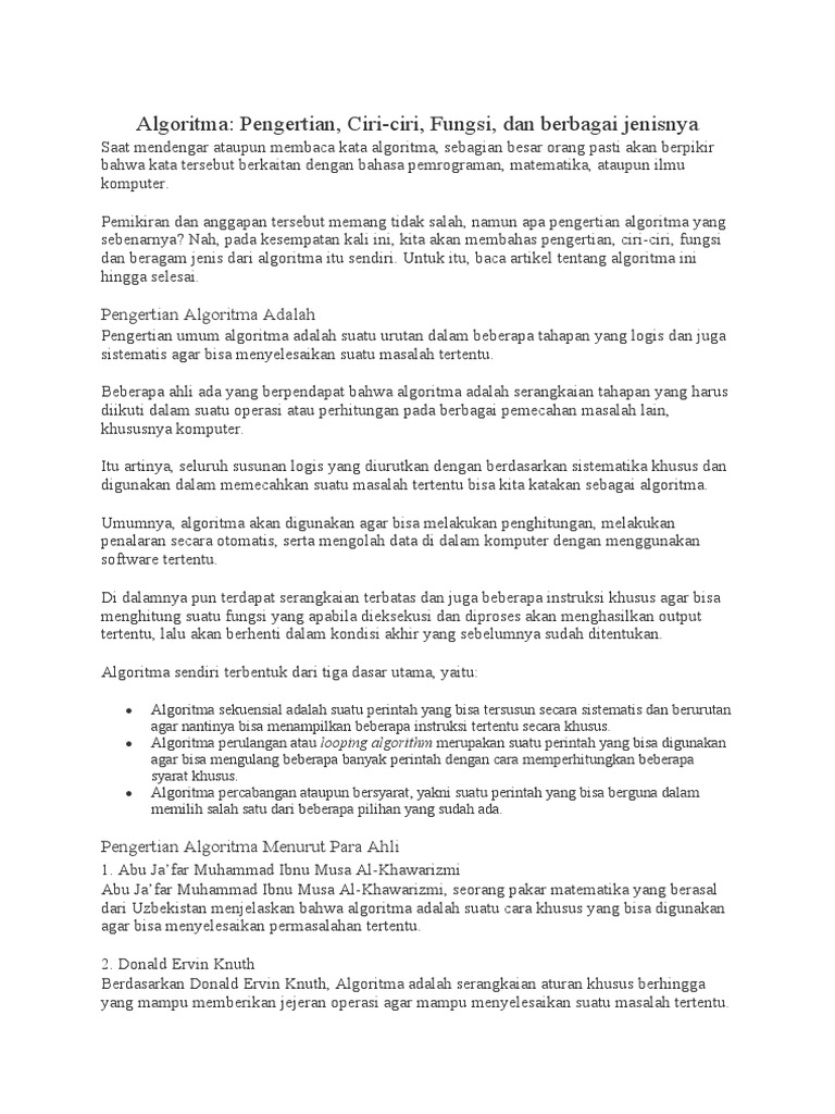 Materi Algoritma | PDF