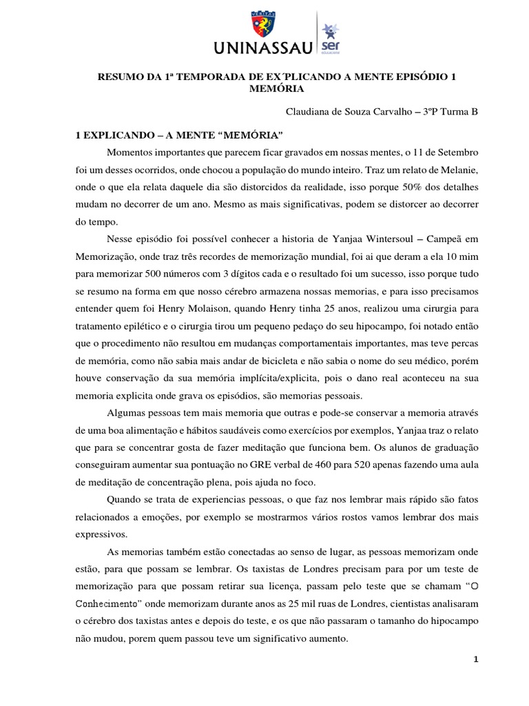 Memória: Segredos e Técnicas | PDF | Memória | Emoções