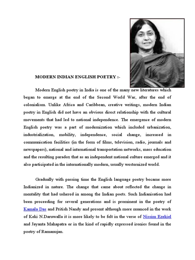 Modern Indian English Poetry | PDF | Classics