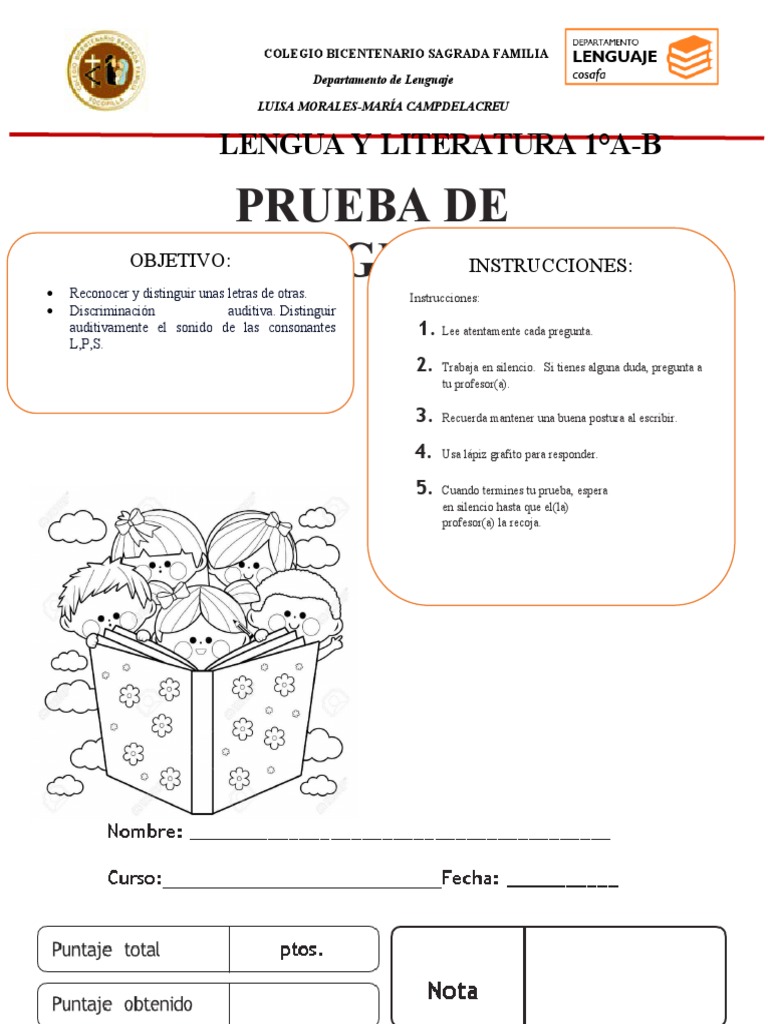 Prueba de Lenguaje LPS | PDF