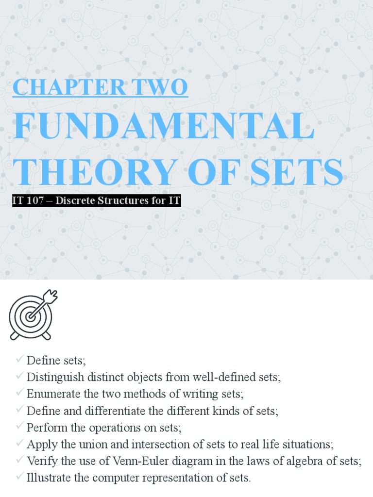Chapter Two: Fundamental Theory of Sets | PDF | Set (Mathematics ...