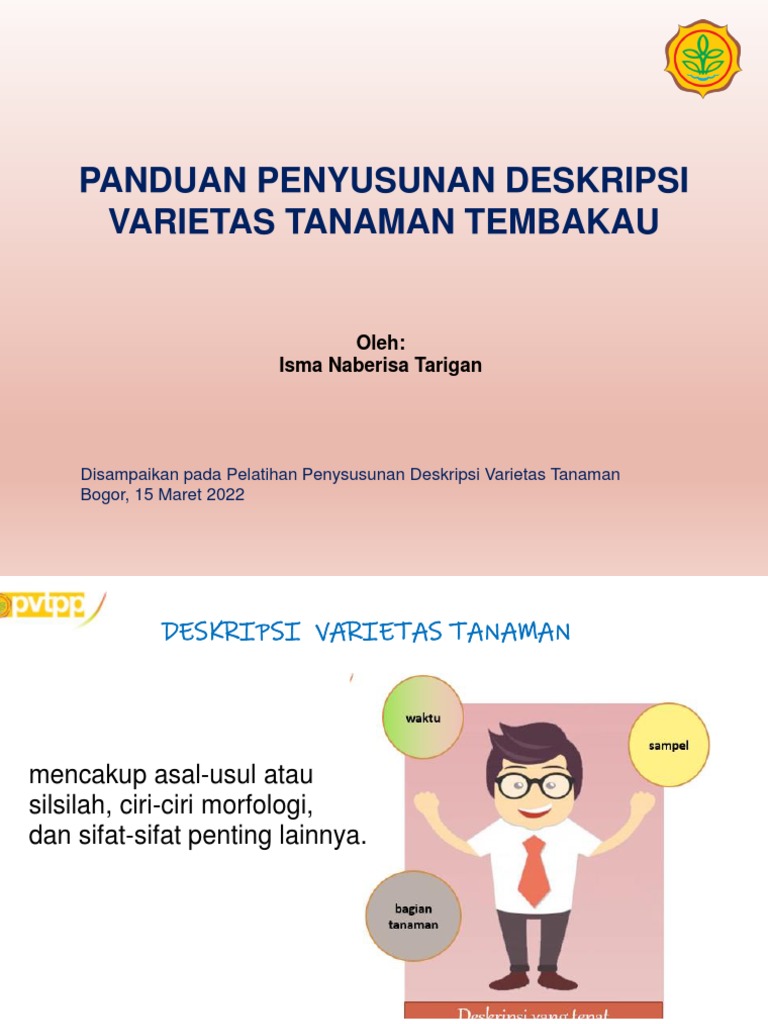 PANDUAN LENGKAP PENYUSUNAN DESKRIPSI VARIETAS TANAMAN TEMBAKAU | PDF