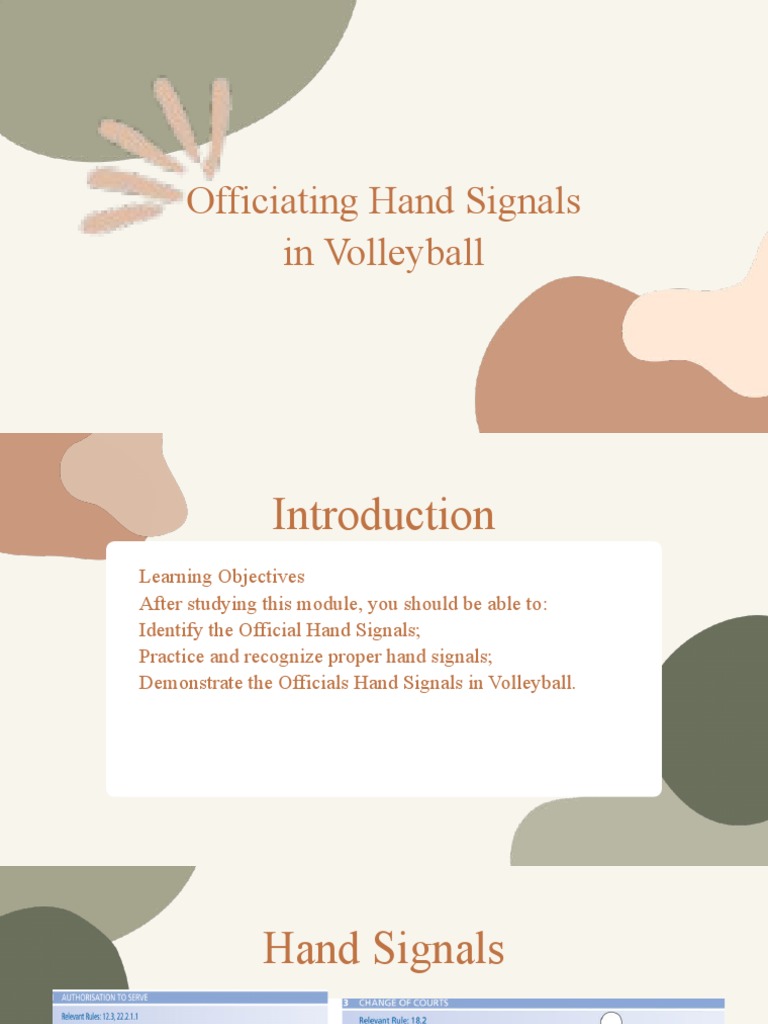 Volleyball Referee Hand Signals Guide | PDF